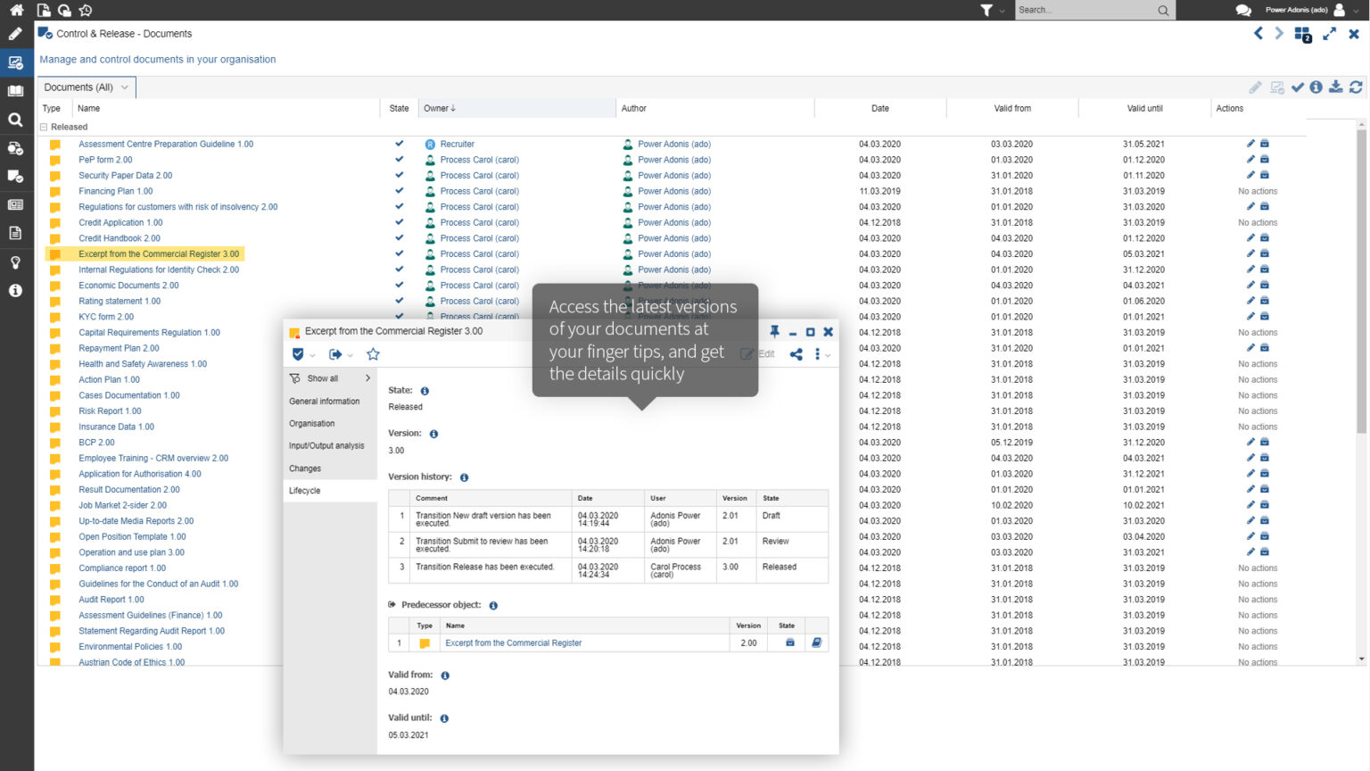 ADONIS Document Release Workflow | Document Controlling. Done Right.